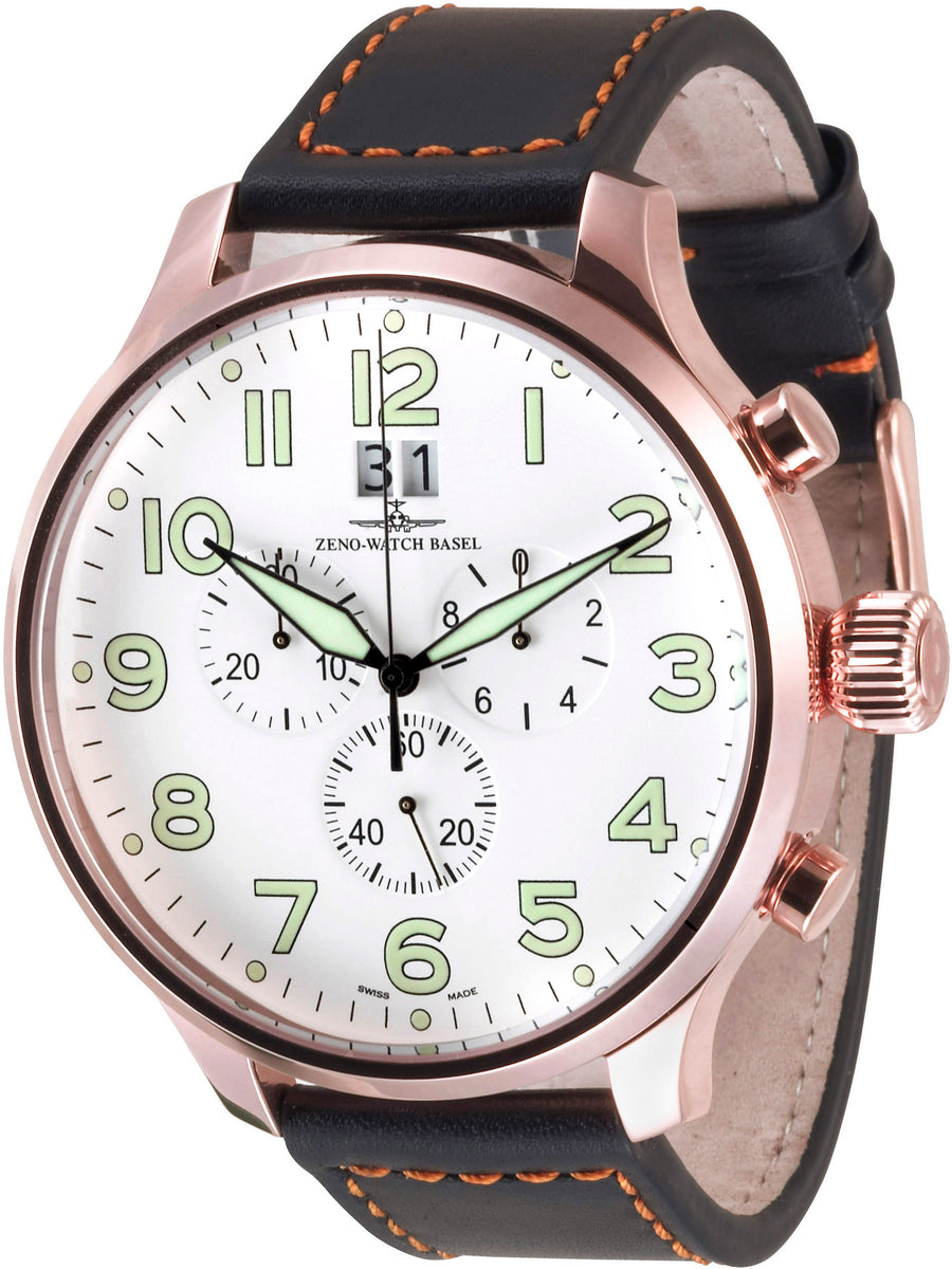 Super Oversized Chrono Big Date gold plated – ZENO-WATCH BASEL