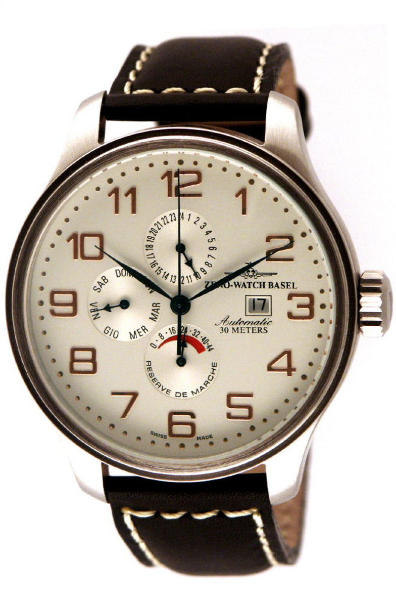 Oversized Retro Power Reserve, Day Date, Dual-Time – ZENO-WATCH BASEL