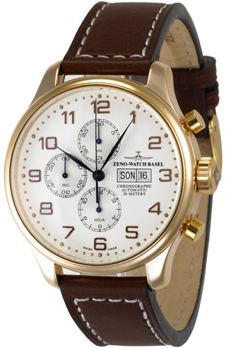 OS Retro Chronograph Day-Date 18ct red gold – Zeno Watch