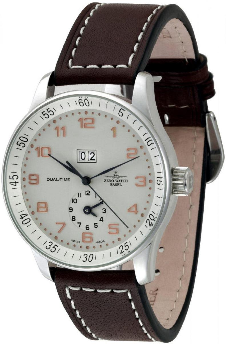 X-Large Retro Num Big Date Dual-Time – ZENO-WATCH BASEL